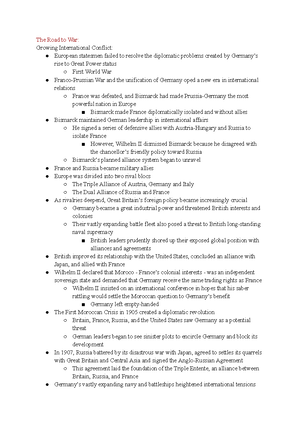 Ch. 25 - World history stuff - The Road to War: Growing International ...