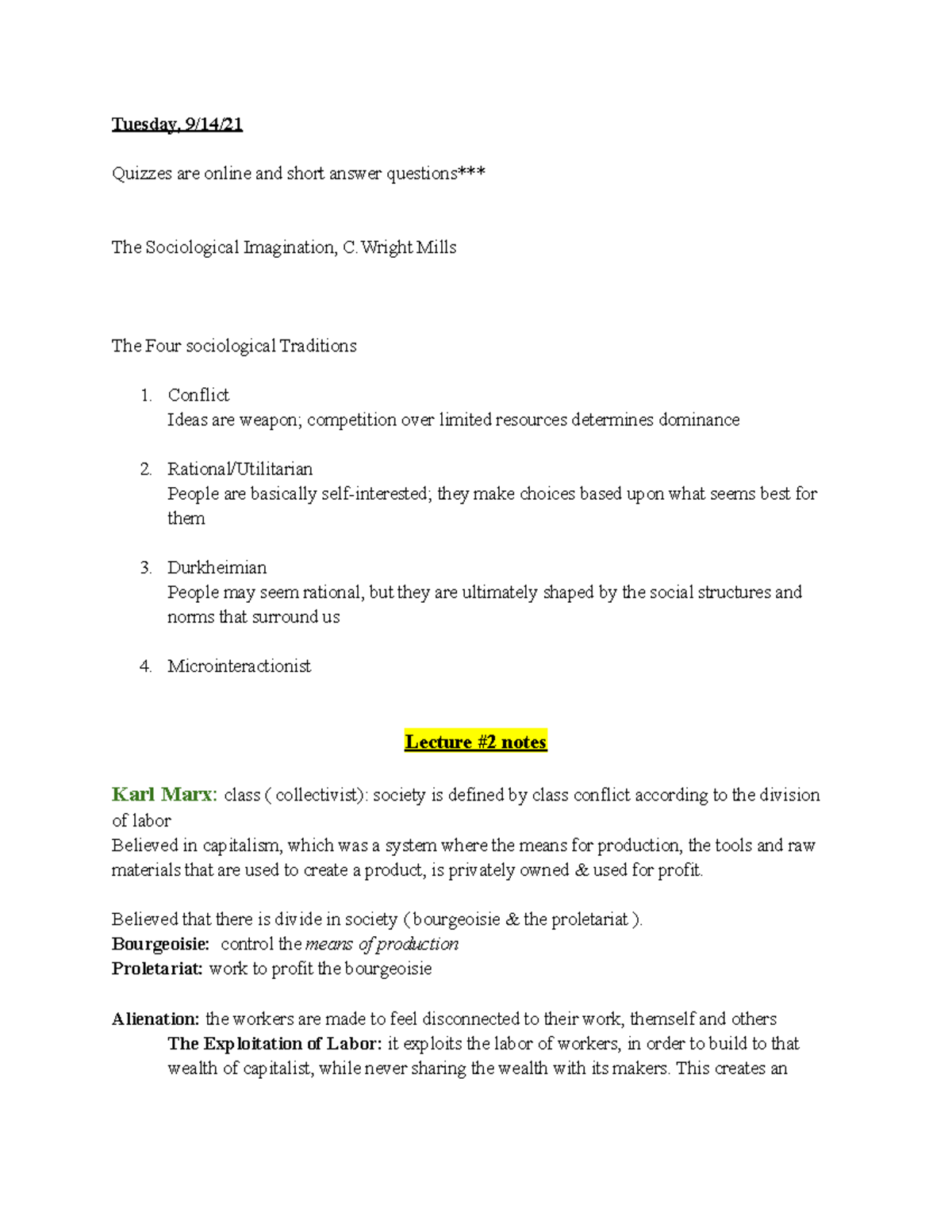 sociology 101 notes from lectures and class discussions - SOC 101 ...