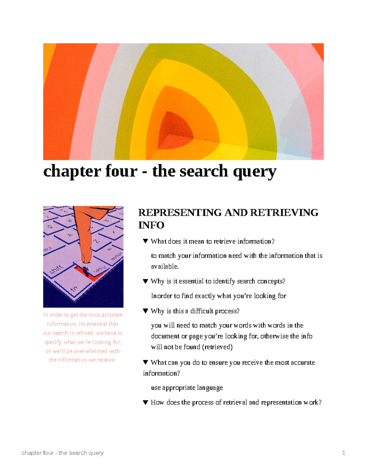 Chapter four - the search query - chapter four - the search query ...