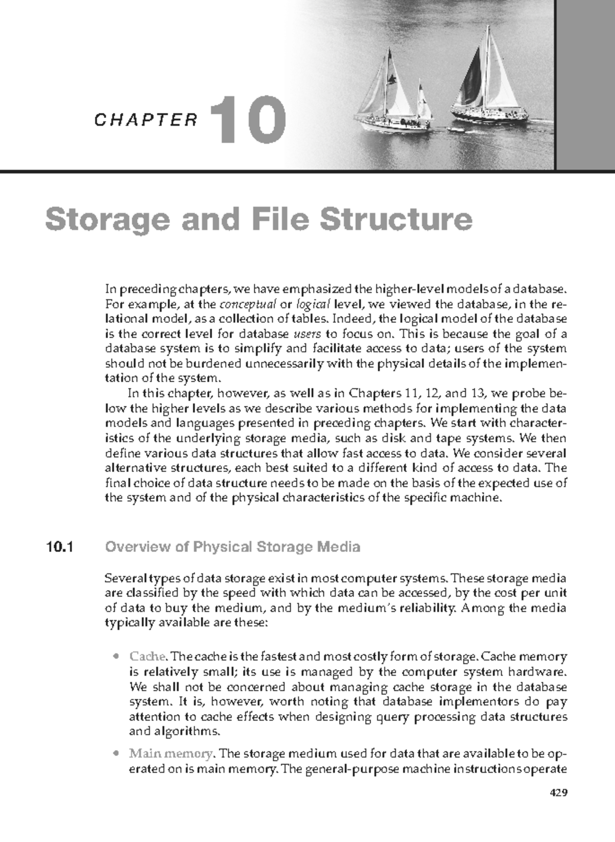 Data Storage and Querying- Storage and File Structure - C H A P T E R 10 Storage and File ...