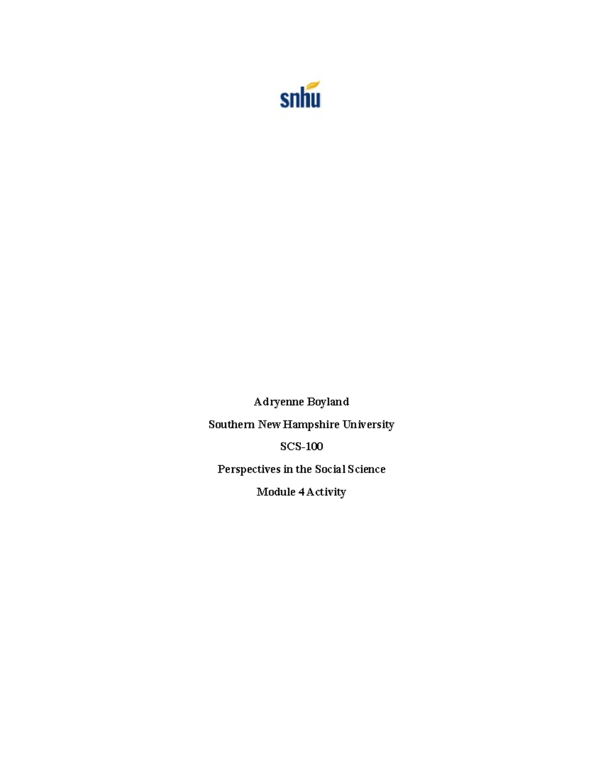 SCS Mod4 ABoyland - Module 4 - Adryenne Boyland Southern New Hampshire ...
