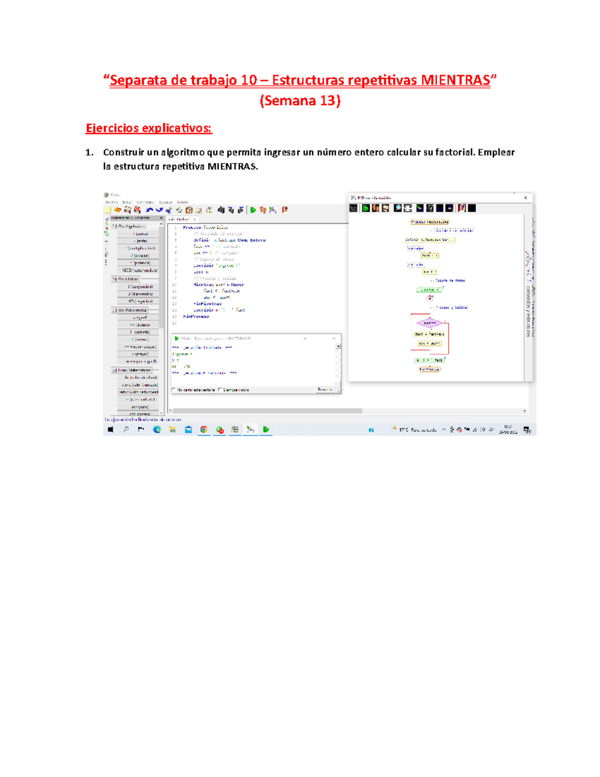 Tarea S13.s1.Separata de trabajo 10 - “Separata de trabajo 10 – Estructuras repetitivas MIENTRAS ...