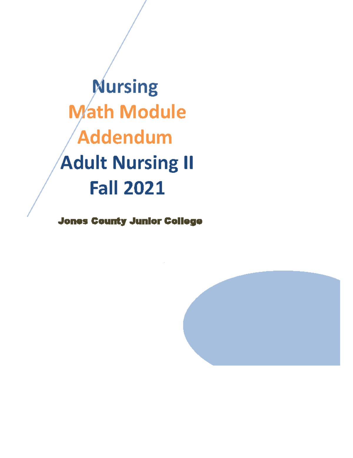 NUR 2 - MATH Module Addendum - Nursing Math Module Addendum Adult ...