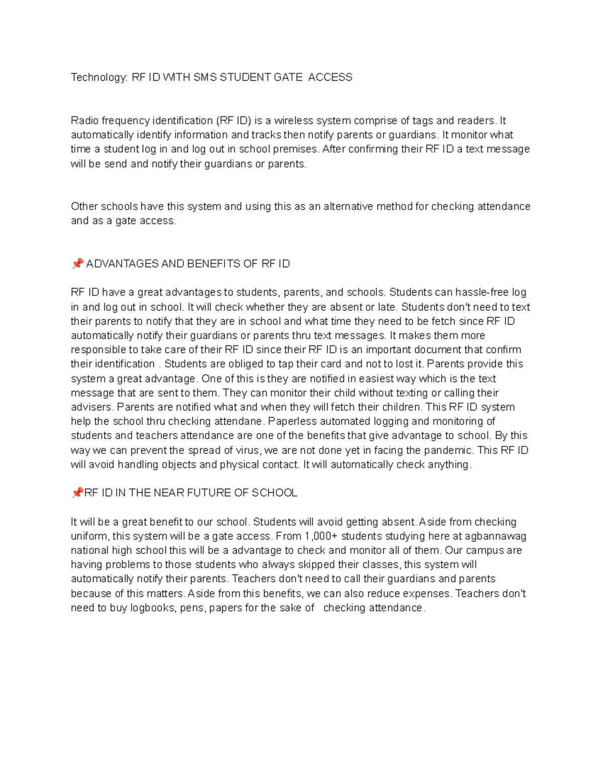 RF ID - Radio Frequency Identification for public schools - Technology ...