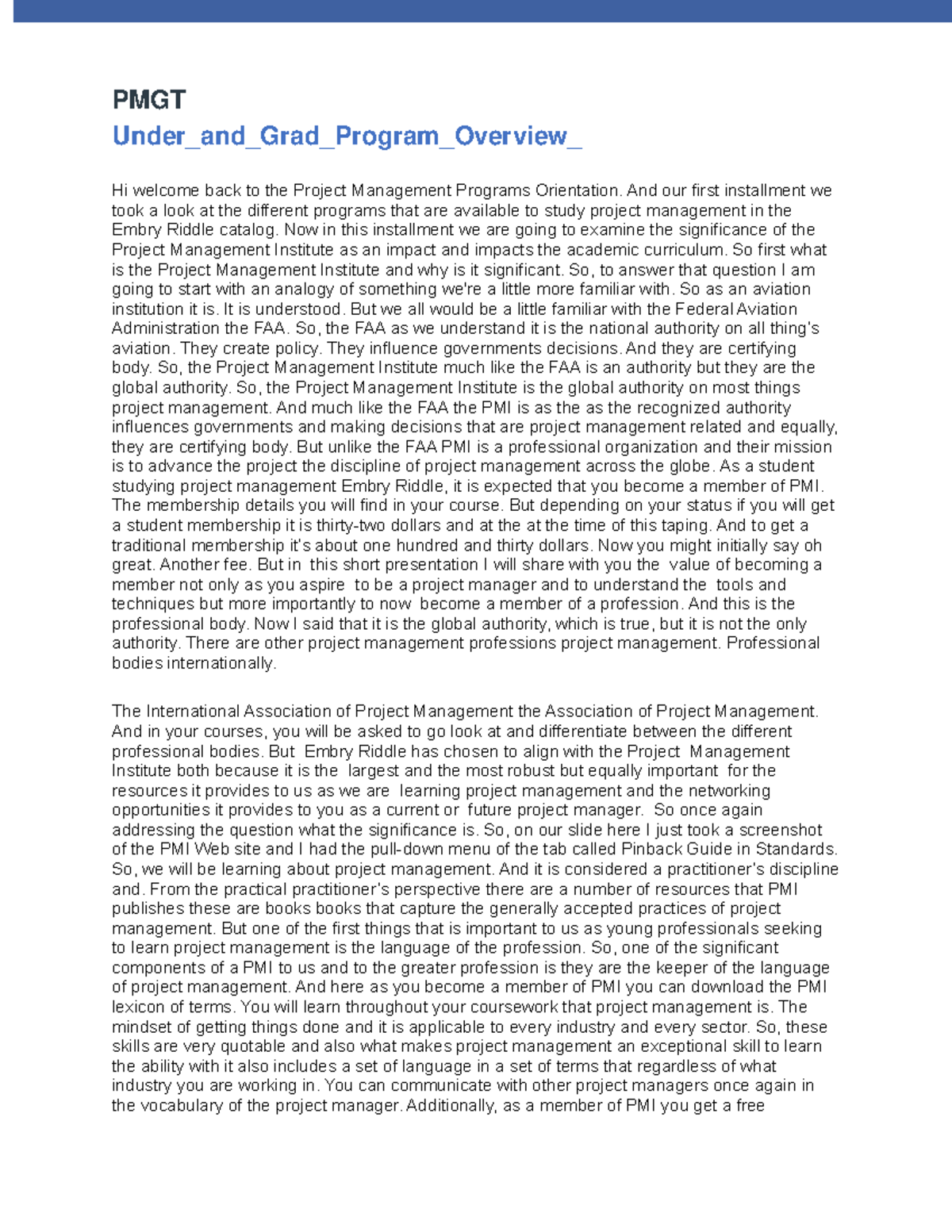 Under and Grad Program Overview - PMGT Under_and_Grad_Program_Overview ...