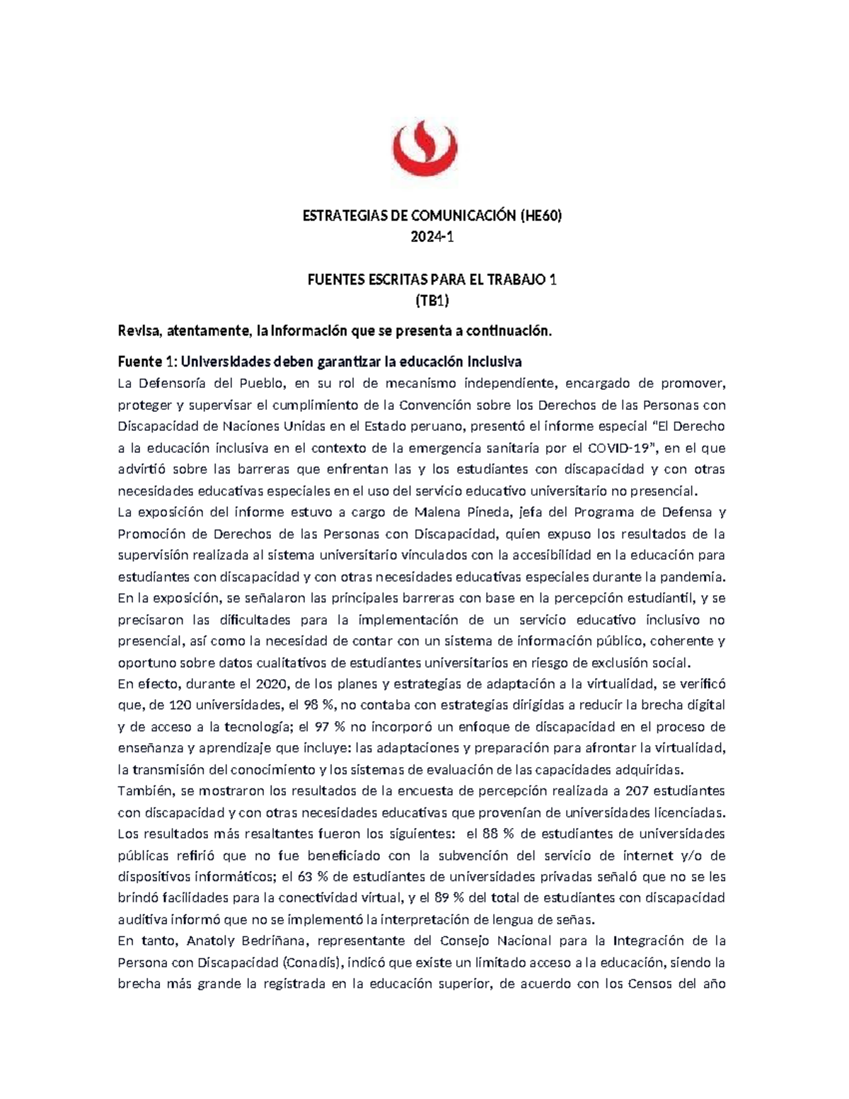 HE60.TB1 2024-1-Caso UPC ( Fuentes) - ESTRATEGIAS DE COMUNICACIÓN (HE60 ...
