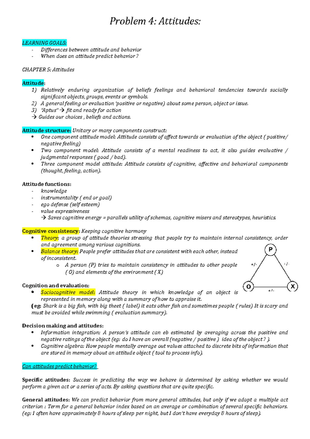 Problem 4- attitudes - Problem 4: Attitudes: LEARNING GOALS ...