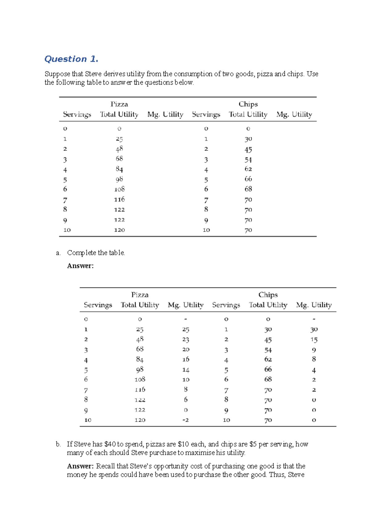 Chapter 3 Tutorial Answers - Question 1. Suppose that Steve derives ...
