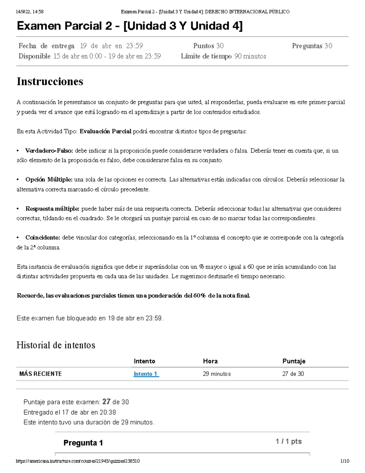 Examen Parcial 2 - [Unidad 3 Y Unidad 4] Derecho Internacional PÚ Blico - Examen Parcial 2 ...