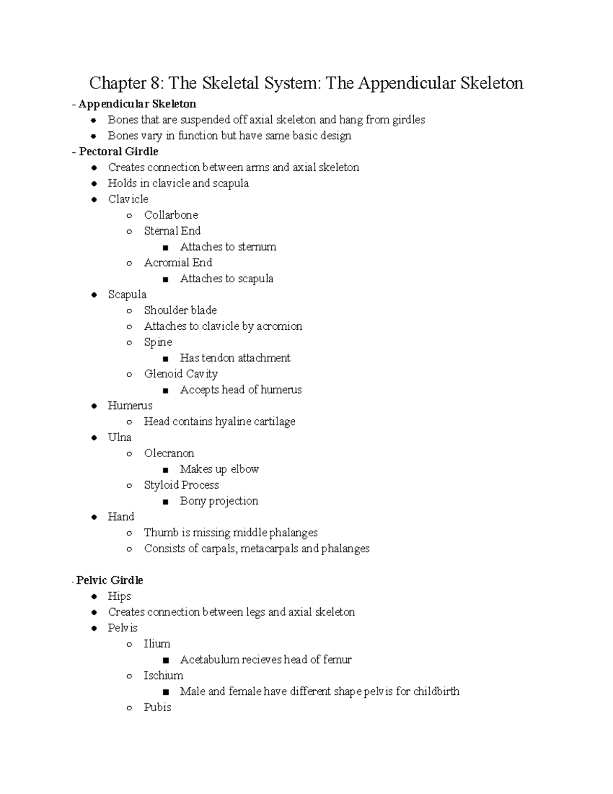 The Skeletal System The Appendicular Skeleton - Anatomy and Physiology ...