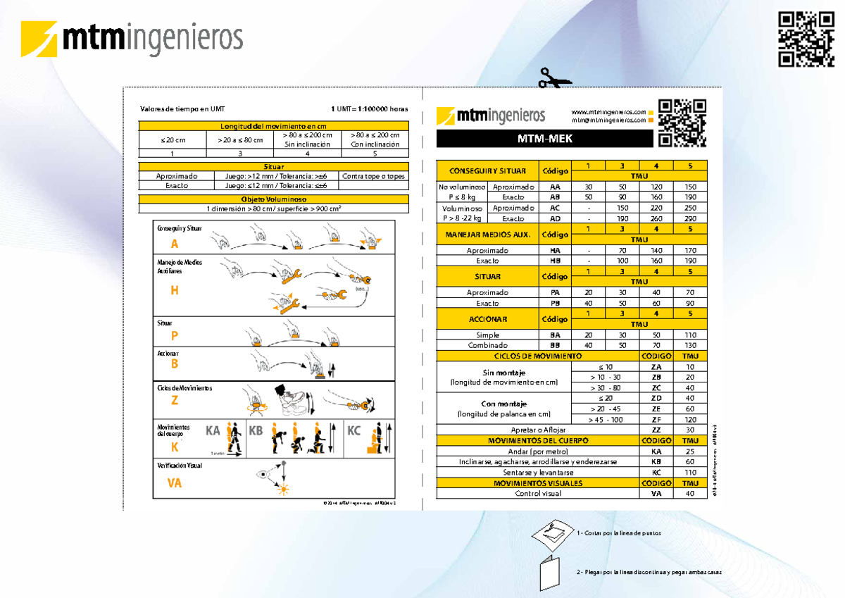 Tabla mtm mek mr004 v2 - Material de apoyo - 1 - Cortar por la línea de puntos 2 - Plegar por la ...