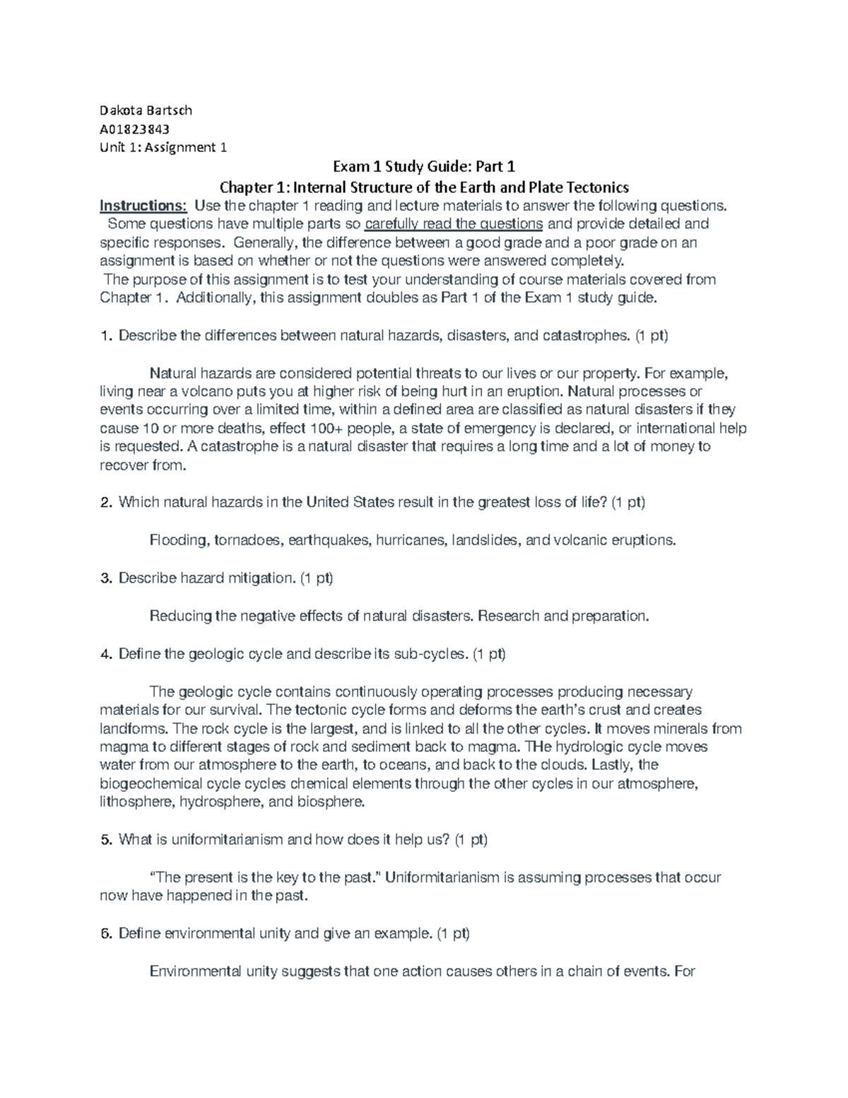 Study Guide Chapter 1 - Dakota Bartsch A01823843 Unit 1: Assignment 1 ...