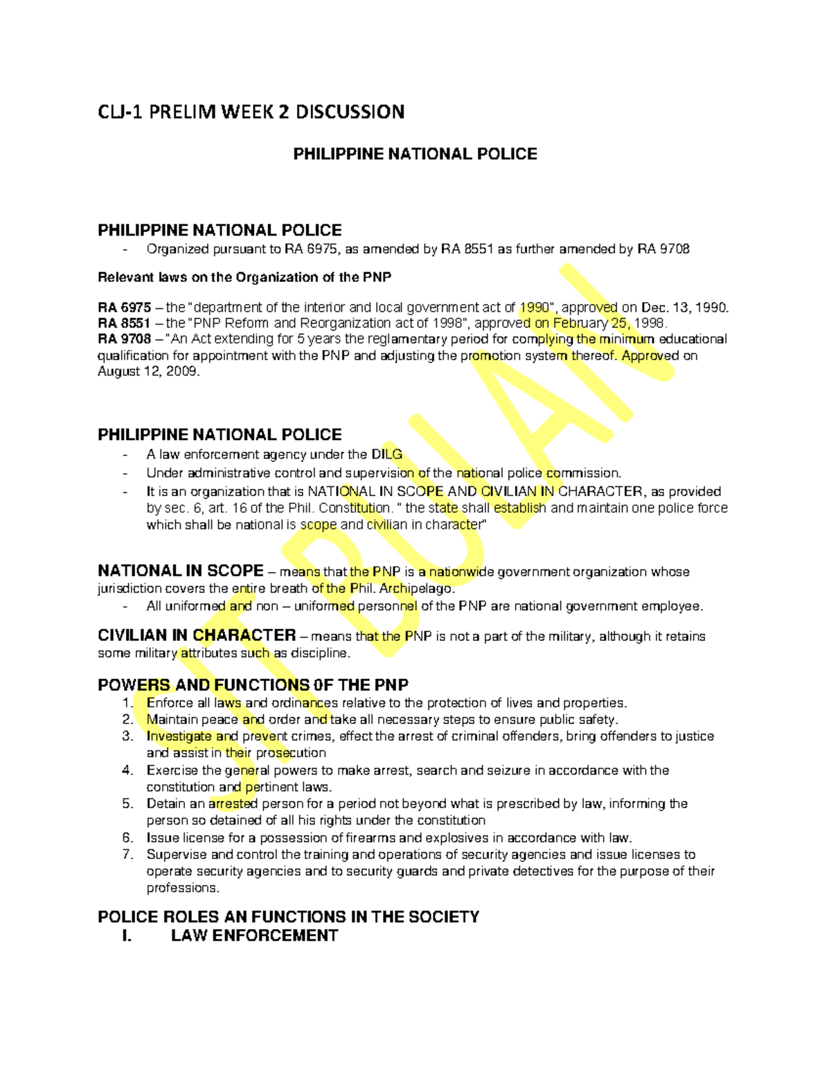 CLJ-1 Prelim WEEK 2 Discussion - CLJ-1 PRELIM WEEK 2 DISCUSSION ...