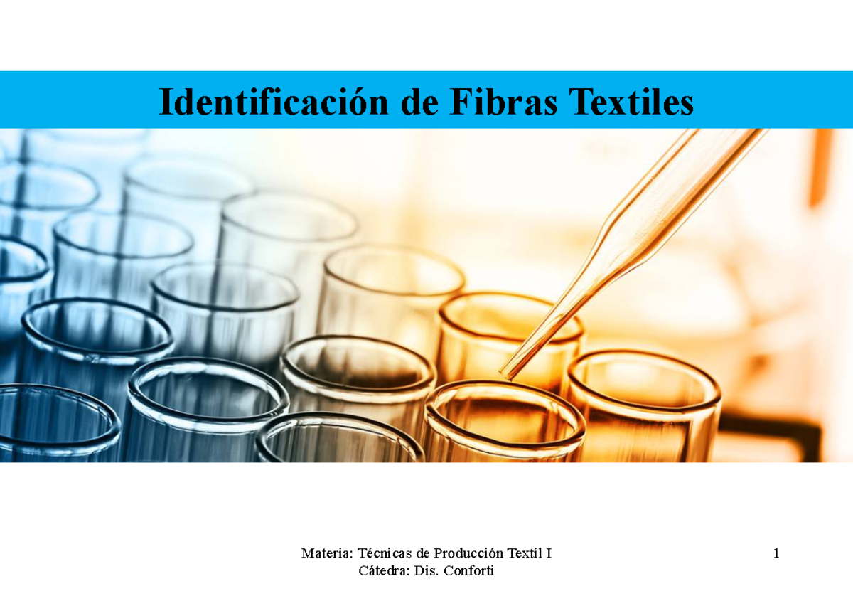 Clase 3 Identificacion de Fibras - Materia: Técnicas de Producción ...