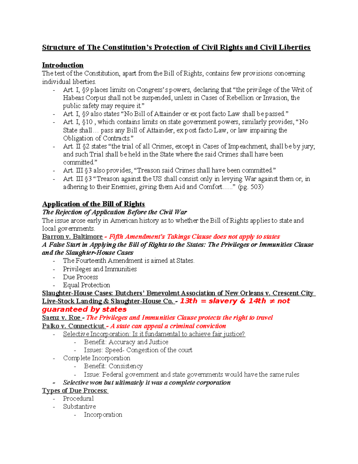 Index - Civil Rights & Liberties - Structure of The Constitution’s ...