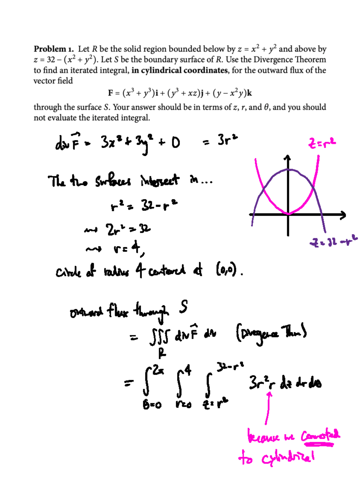 Solutions to Practice Problems for Divergence and Stokes' Theorems - di ...