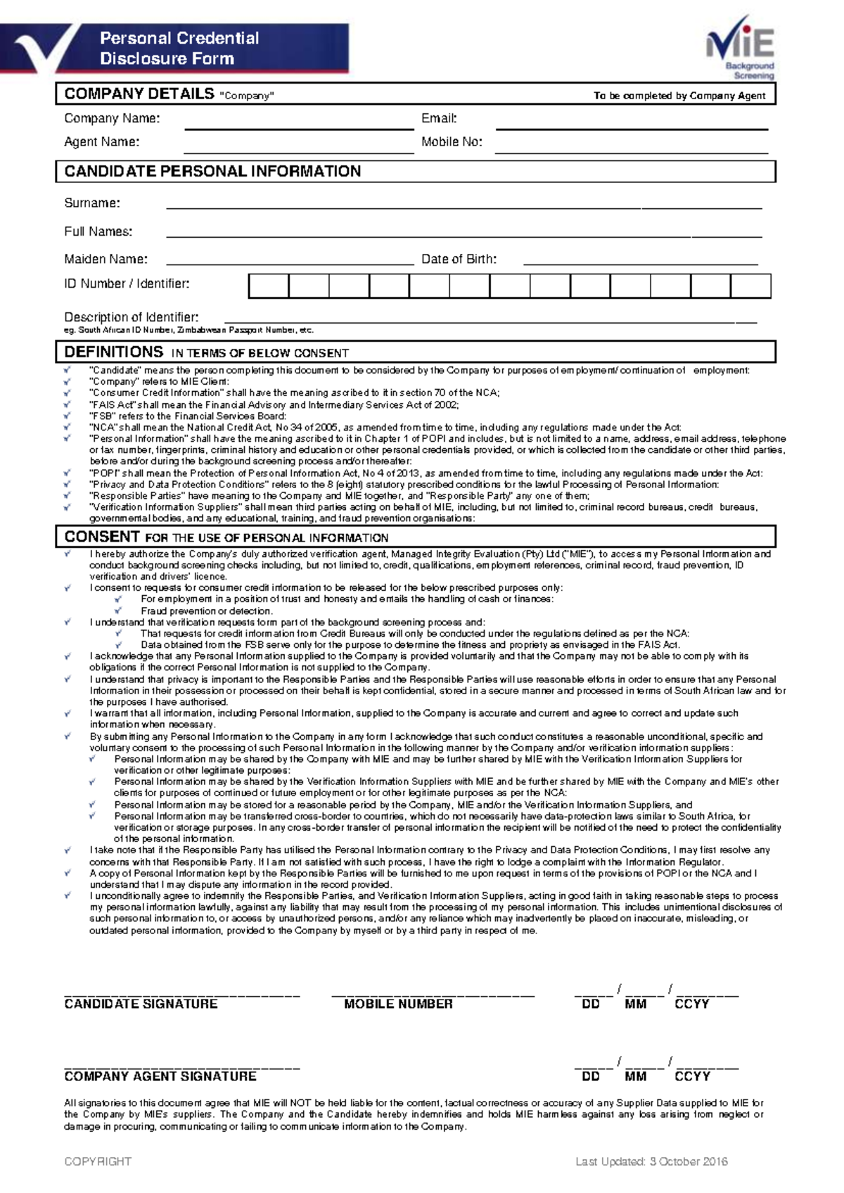 MIE Indemnity Form - All pdf - COPYRIGHT Last Updated: 3 October 2016 ...