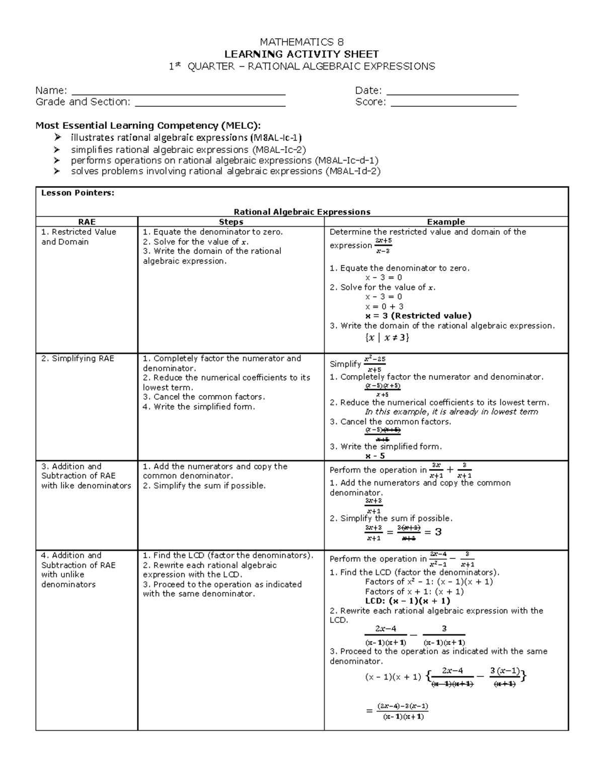 Inbound 3320537710993813924 - MATHEMATICS 8 LEARNING ACTIVITY SHEET 1 ...