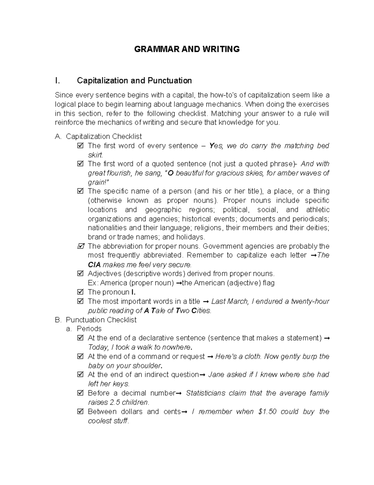 Grammar AND Writing - ENGLISH NOTES - GRAMMAR AND WRITING I ...