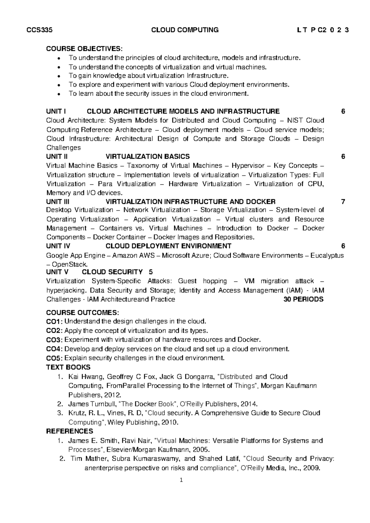 REG 2021 Cloud Computing Notes - 1 CCS335 CLOUD COMPUTING L T P C2 0 2 ...