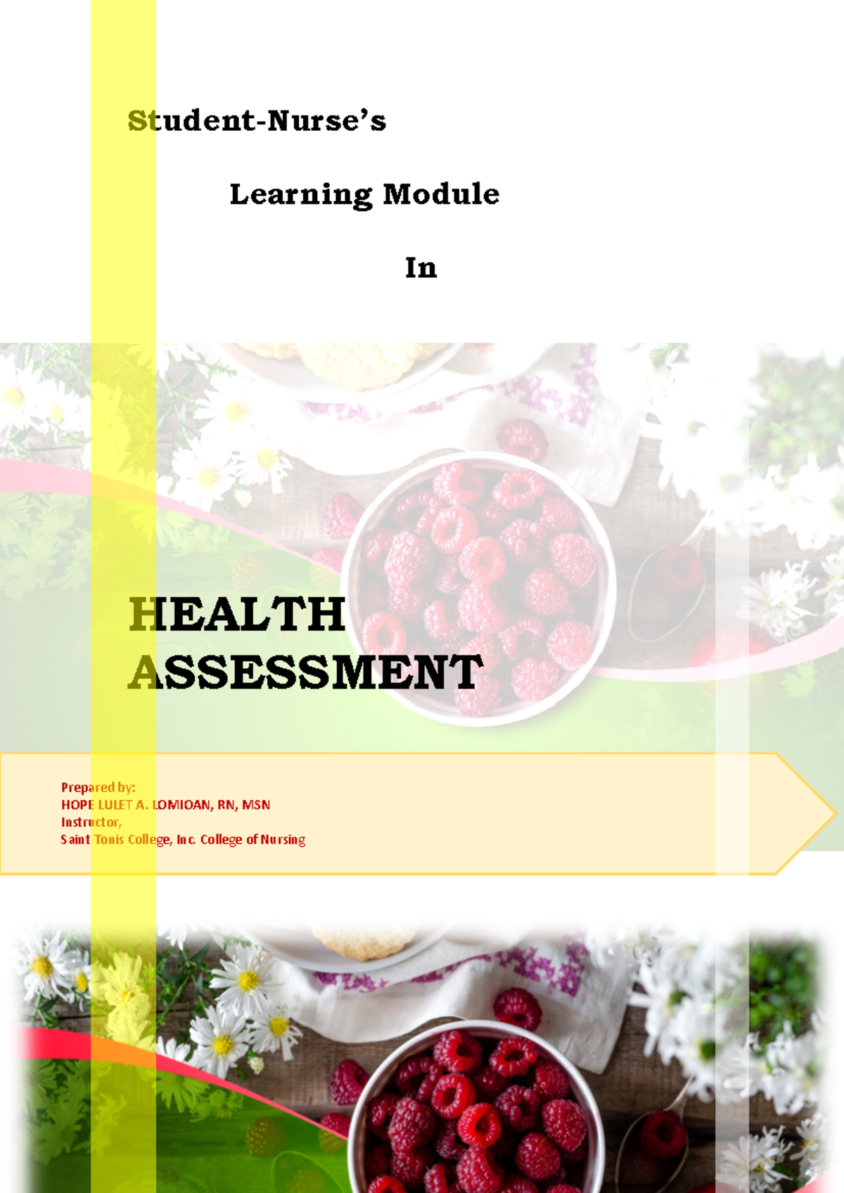 15 - Nursing - Student-Nurse’s Learning Module In HEALTH ASSESSMENT ...