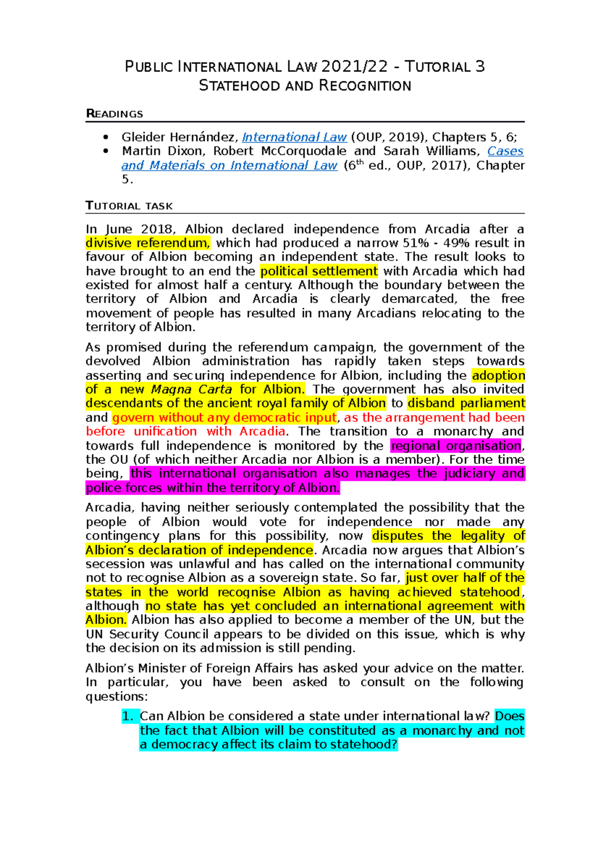 PIL Tutorial 3 - Statehood and Recognition (2022) - PUBLIC ...