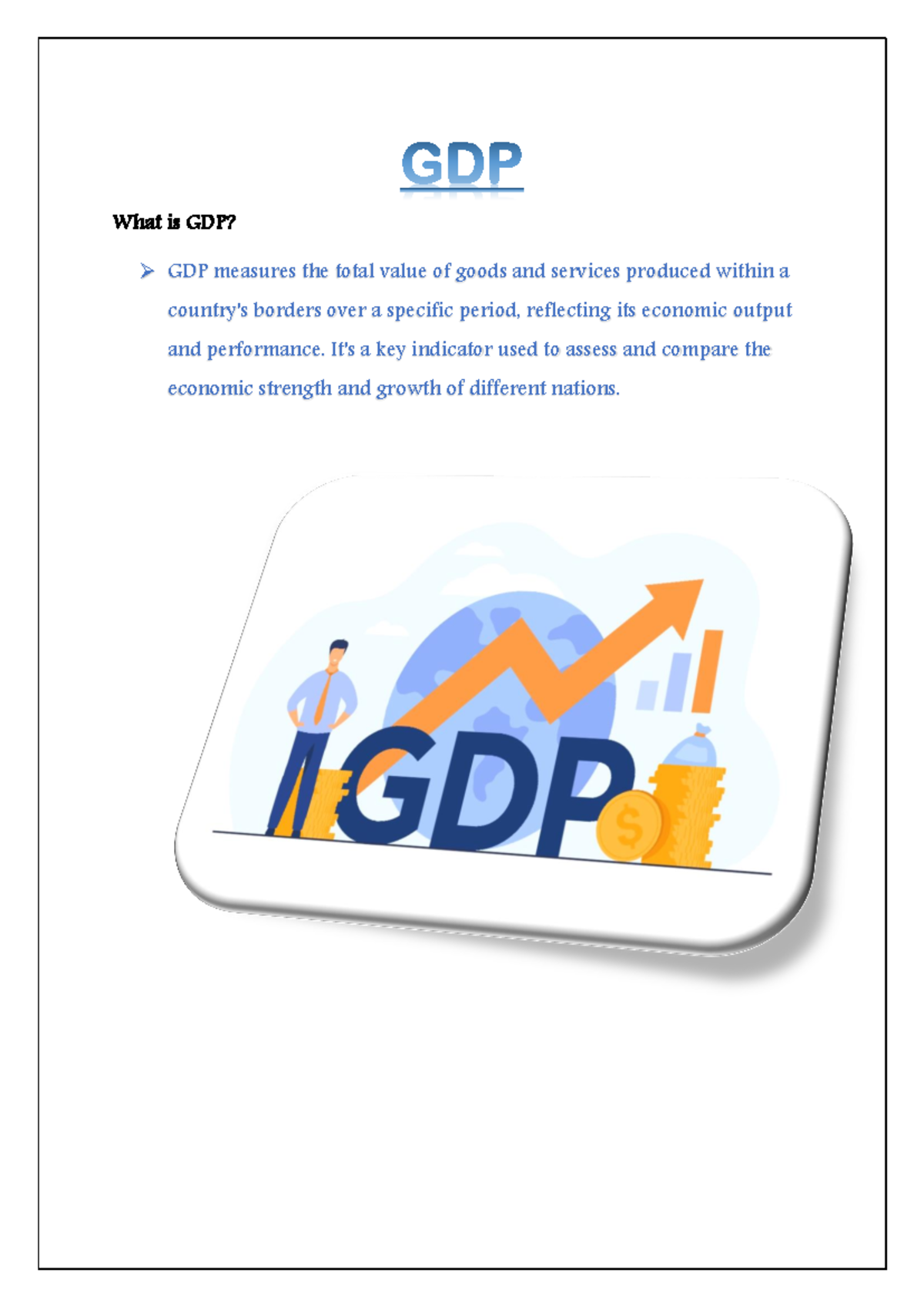 India GDP - only a simple project - GDP What is GDP? GDP measures the ...