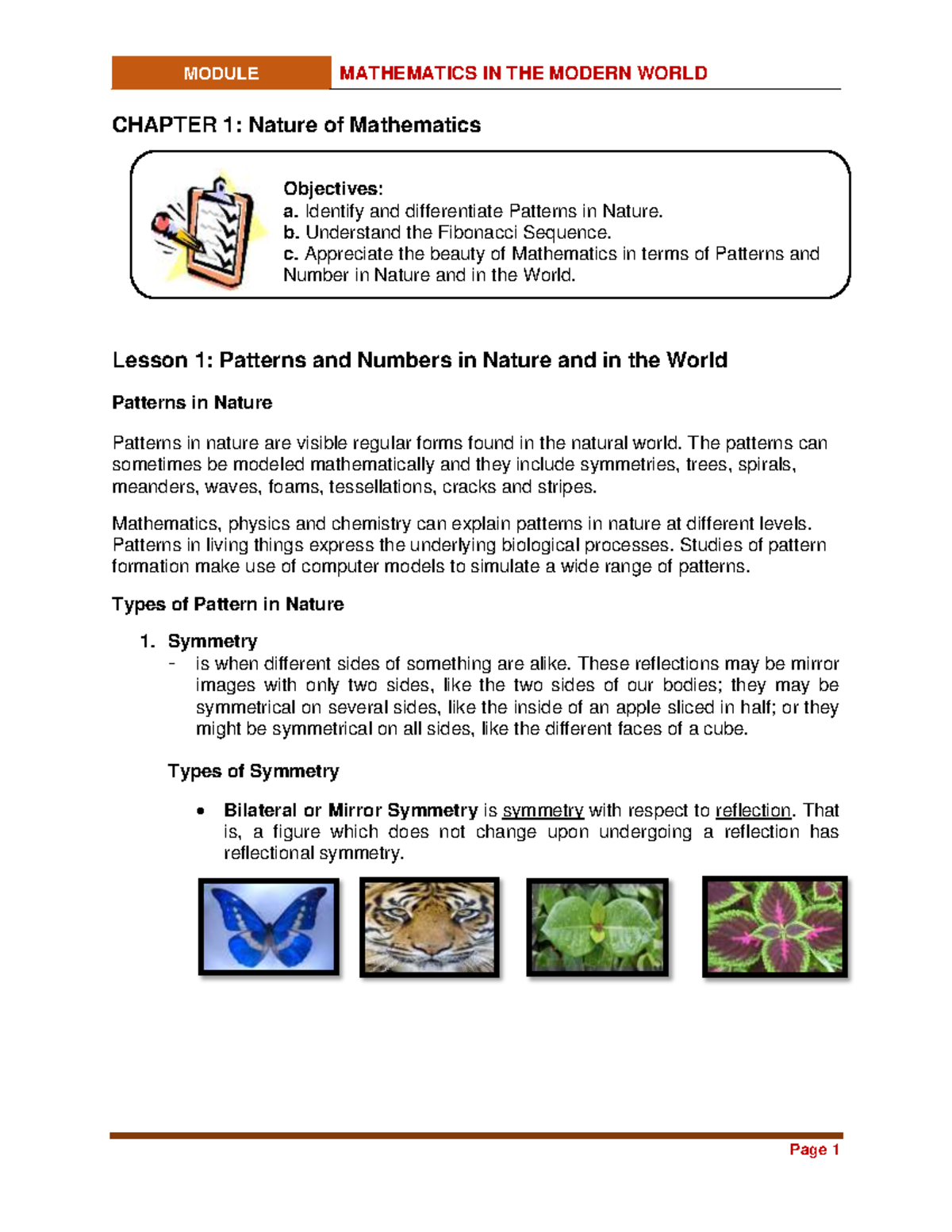 Chapter 1- Nature of Mathematics - CHAPTER 1: Nature of Mathematics ...