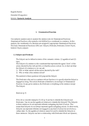 Syntactic Analysis 3 - Exercices - Suggested answers for the exercises ...