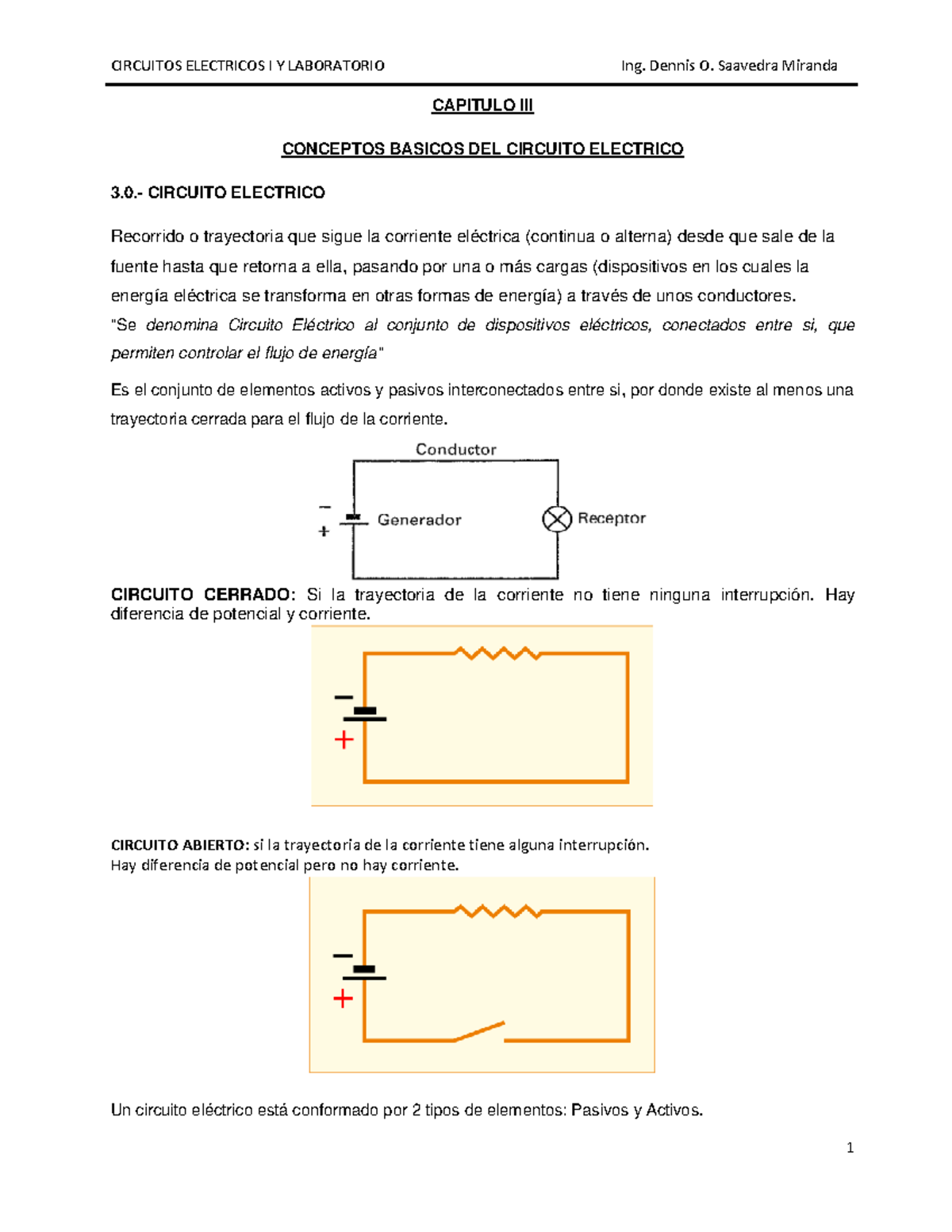 03 Conceptos Básicos DEL Circuito Eléctrico - CAPITULO III CONCEPTOS BASICOS DEL CIRCUITO ...