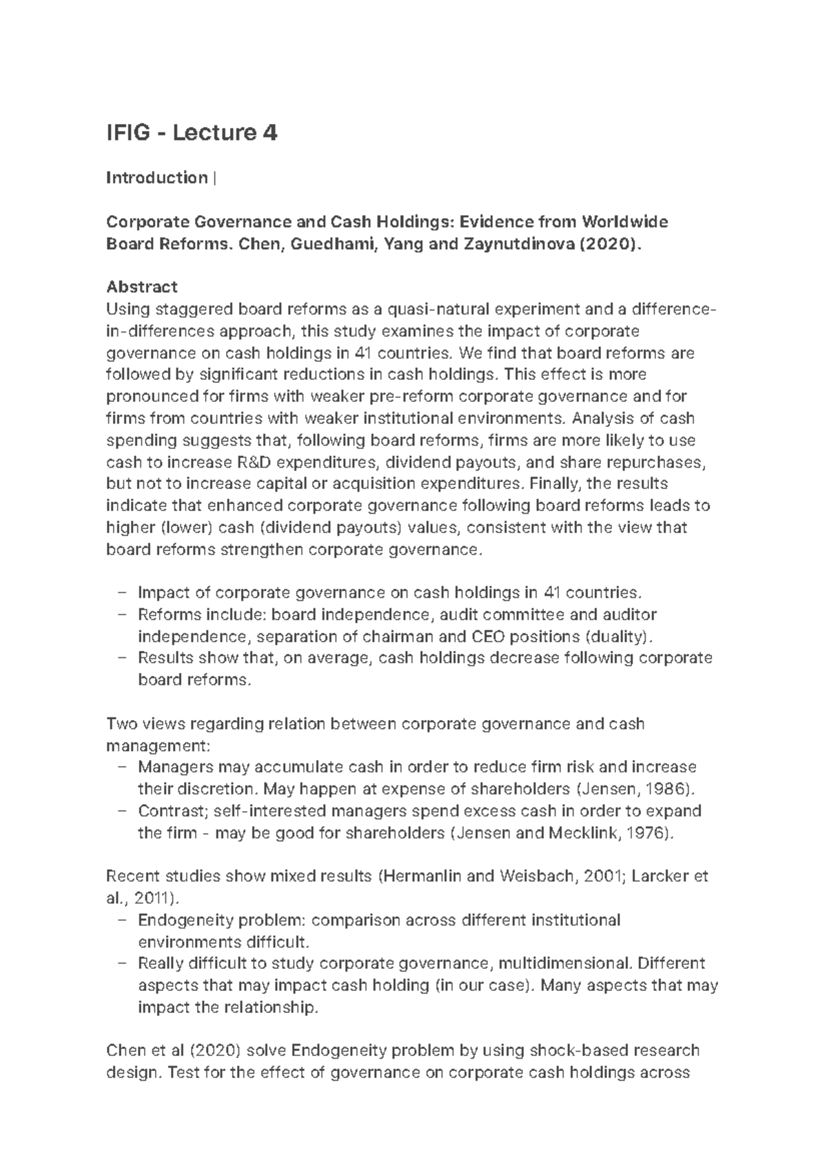 IFIG - Lecture four - – – – – – – – IFIG - Lecture 4 Introduction ...