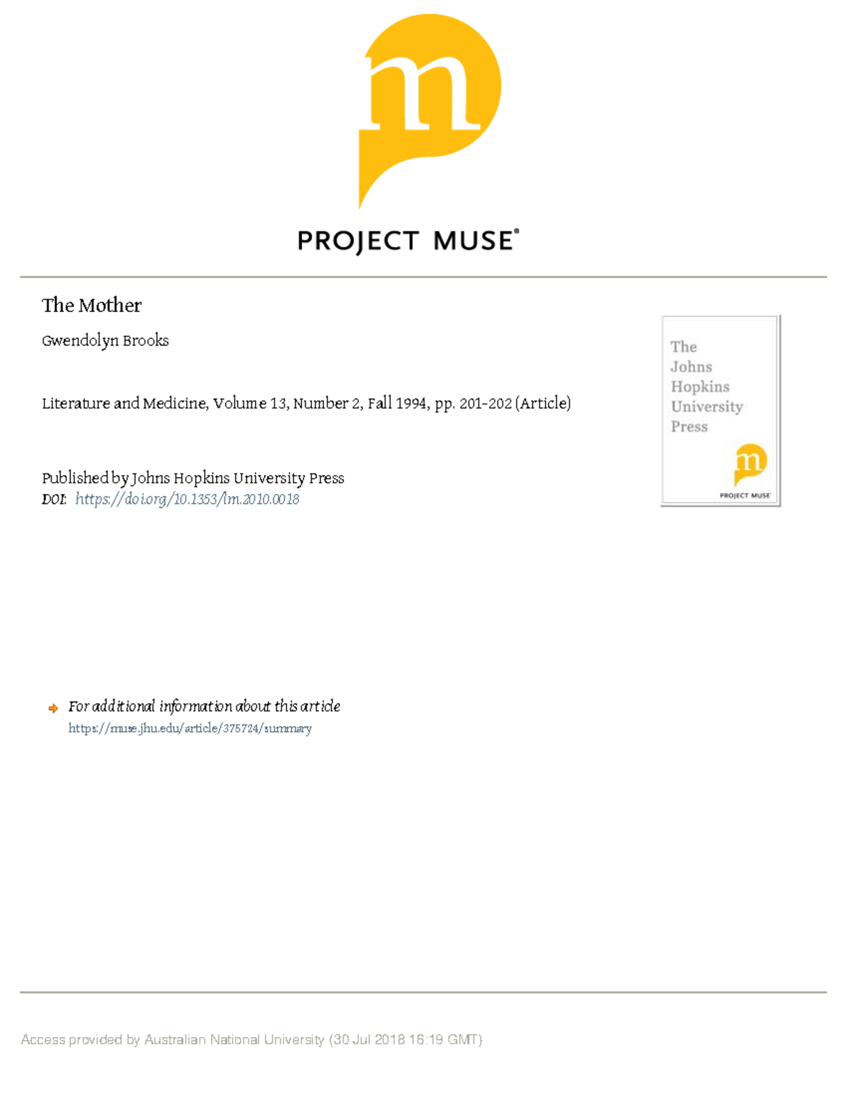 Gwendolynbrooks 1994 - A famous poem of Gwendolyn Brooks - The Mother ...