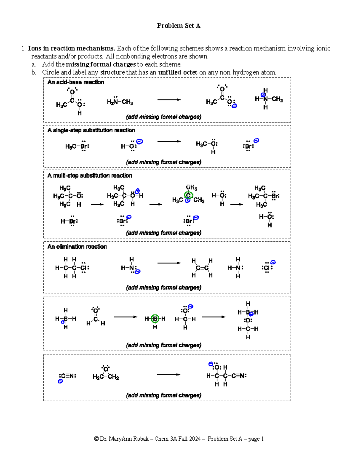 Problem Set A - ####### Problem Set A ####### 1. Ions in reaction ...