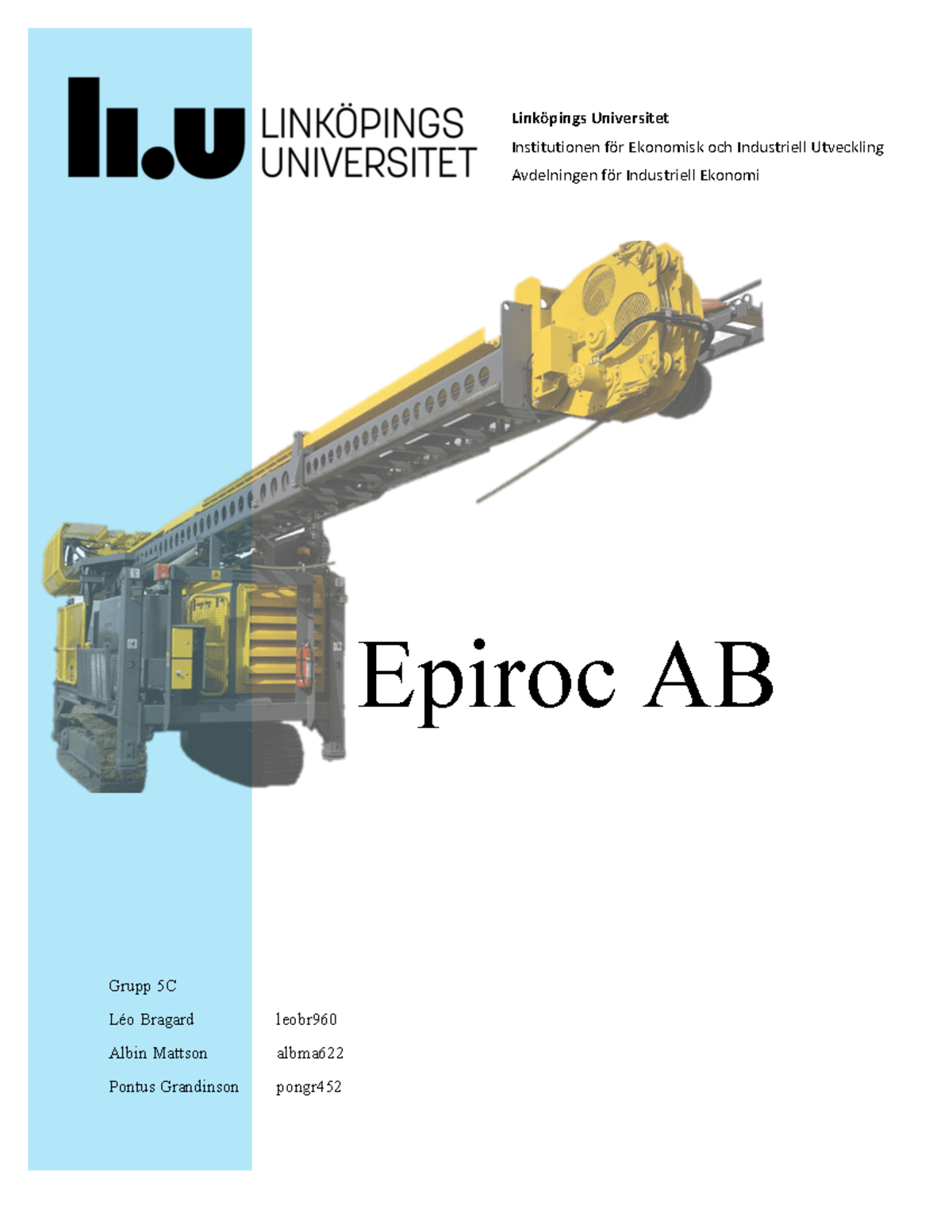 Projektarbete indek - Linköpings Universitet Institutionen för ...