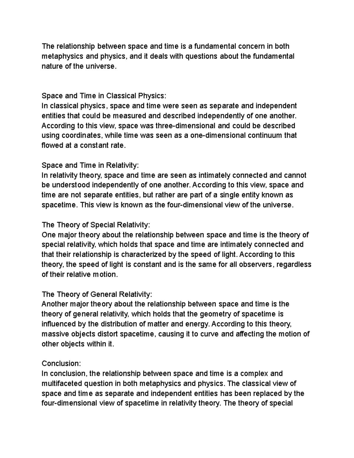 The Relationship between Space and Time - Space and Time in Classical Physics: In classical ...