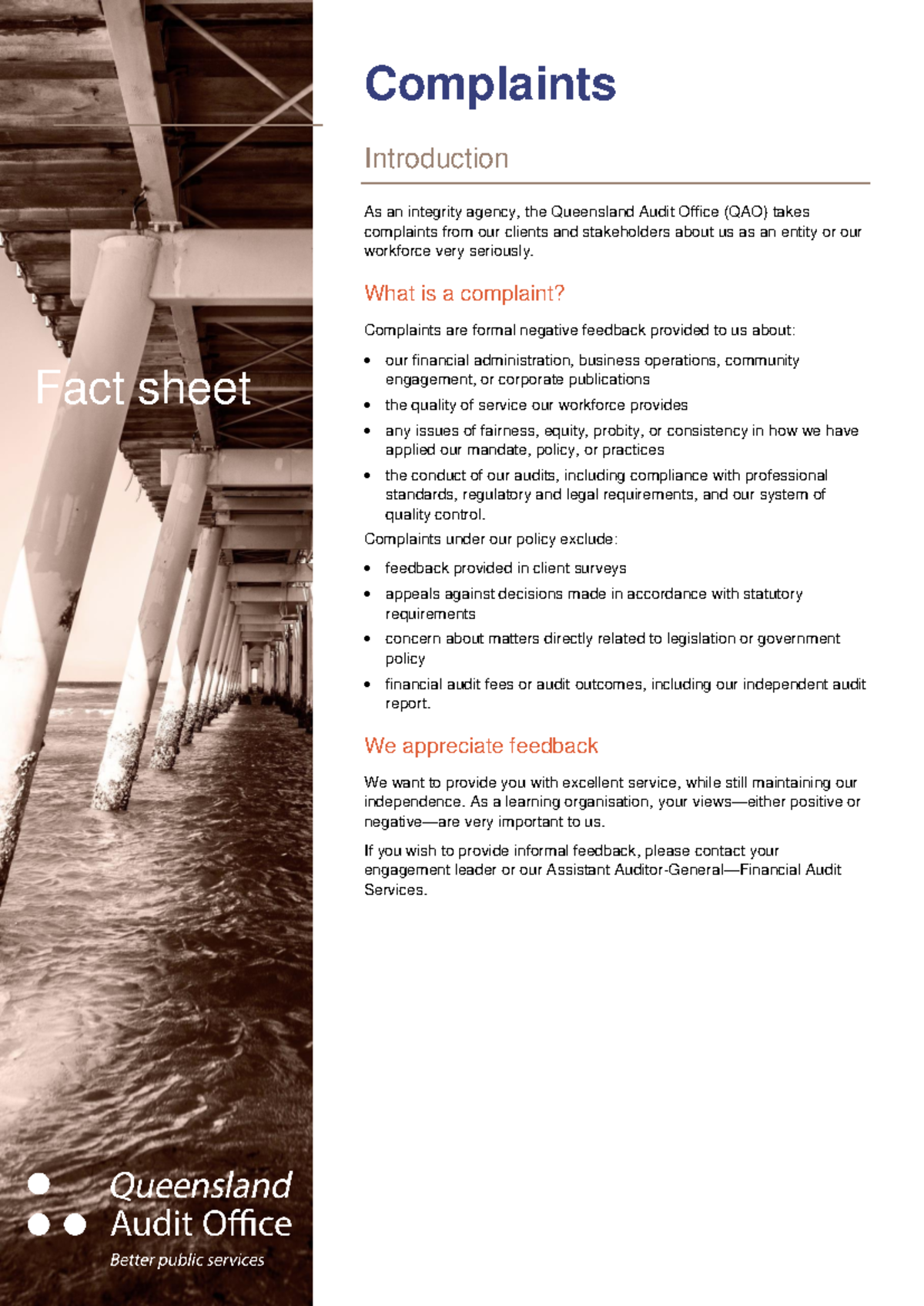 Child safety audit complaints report - 1 Fact sheet Complaints ...