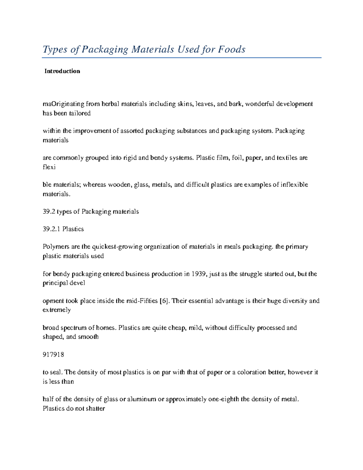 Types of Packaging Materials Used for Foods - Types of Packaging ...