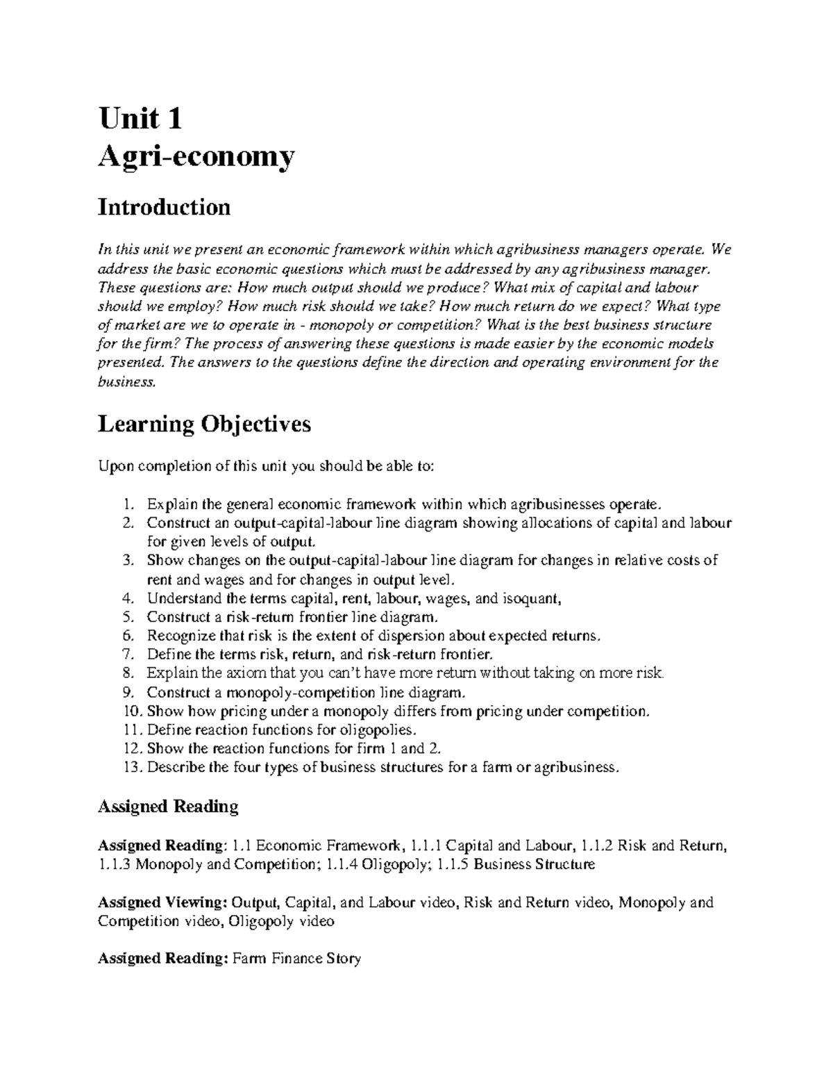 ABIZ 1000 Unit 1 Instructions - ABIZ 1000 - U of M - Studocu