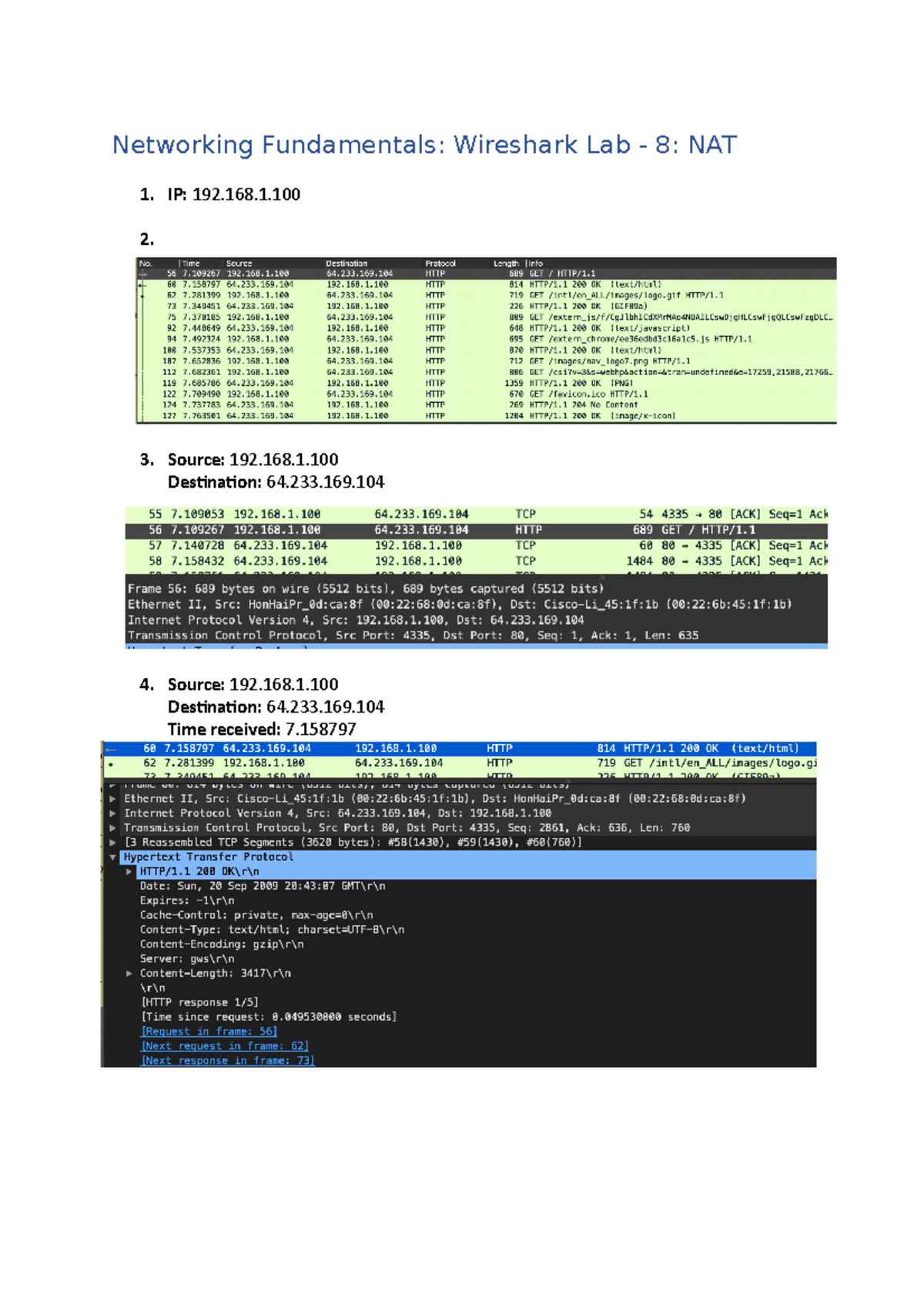 Network Fundementals week 8 Lab - Networking Fundamentals: Wireshark ...