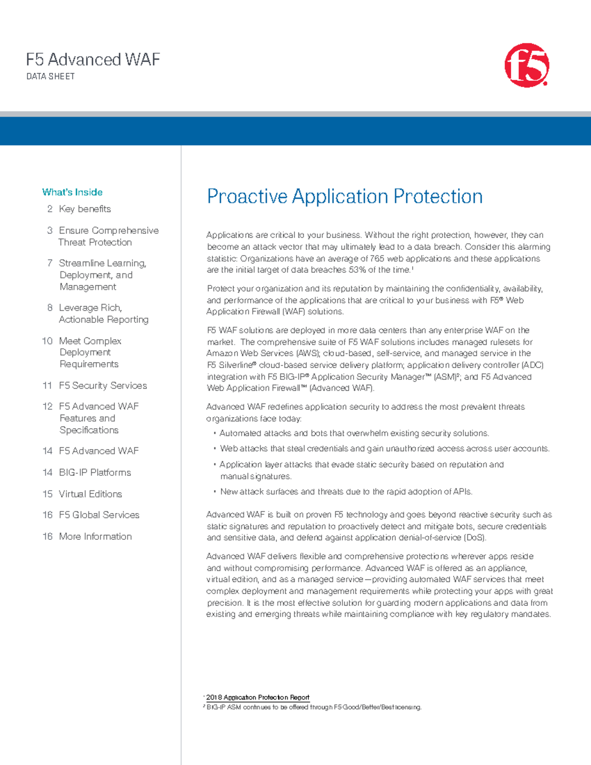 Advanced WAF Data Sheet - Applications are critical to your business ...