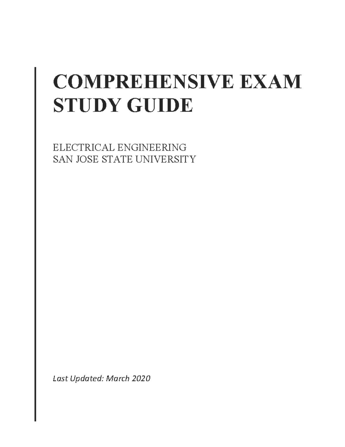 Comprehensive Exam studyguide - COMPREHENSIVE EXAM STUDY GUIDE ...