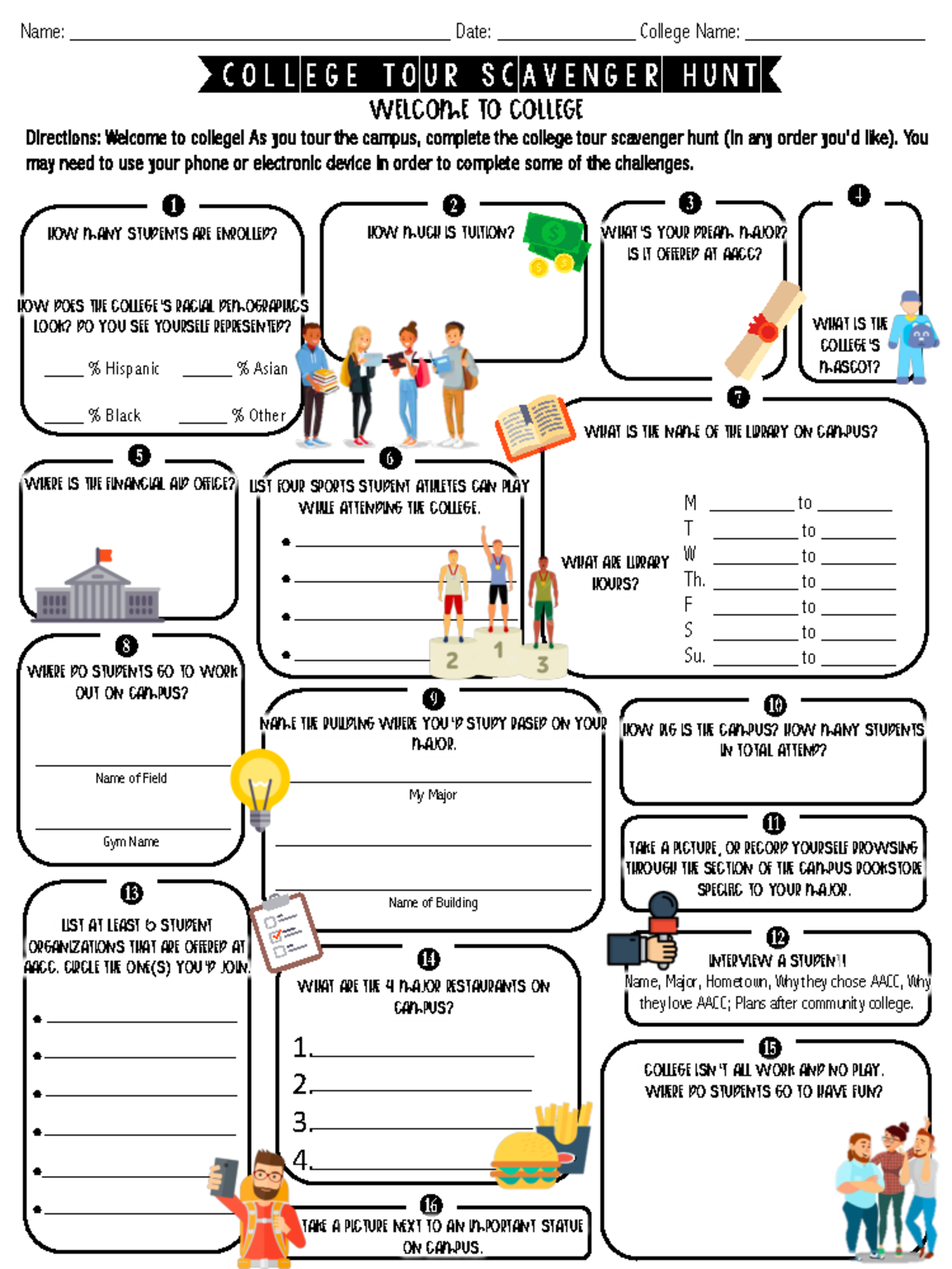 College Tour Scavenger Hunt-1 - [college|Tour|Scavenger|Hunt] Welcome ...