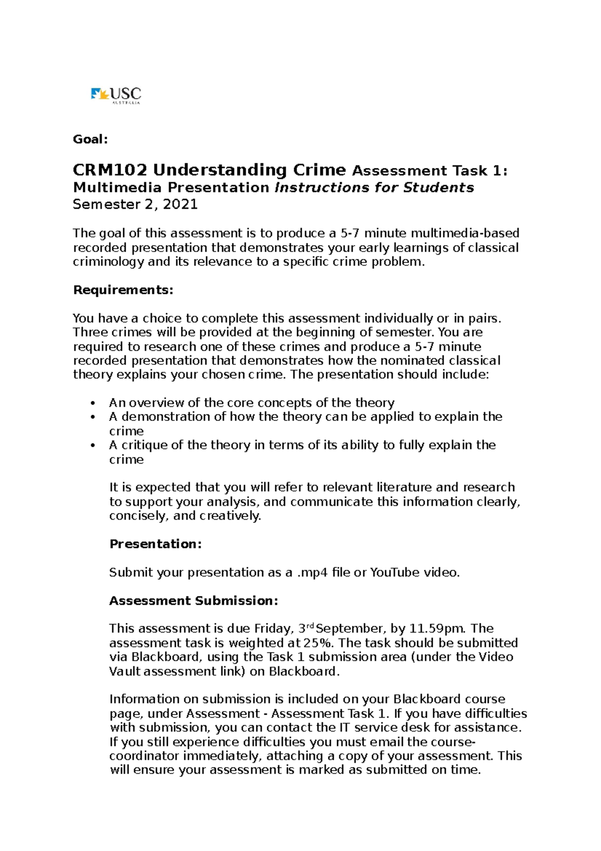 Partner presentation guide - Goal: CRM102 Understanding Crime ...