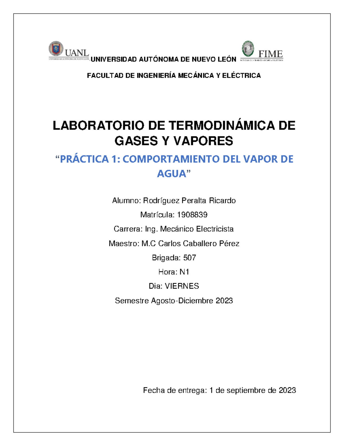 PRACTICA 2331212 - Termodinámica De Gases Y Vapores Y Laboratorio - UNIVERSIDAD AUTÓNOMA DE ...