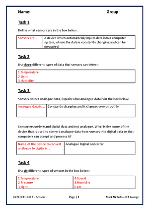 Direct input devices worksheet - Task 1 Task 2 Instructions: Task 1 List multiple examples of ...