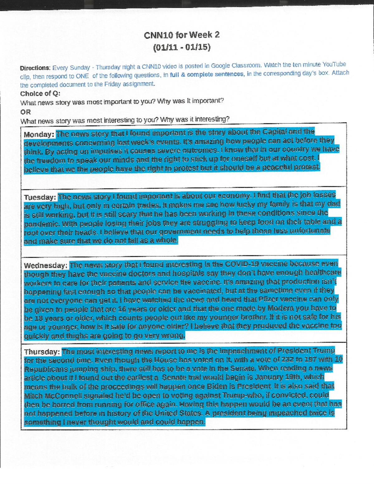 CNN10 Week 2 - summarize the CNN report. - HIS100 - Studocu
