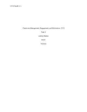 Task 3 Classroom Management - Classroom Management Task 3 9/26 ...