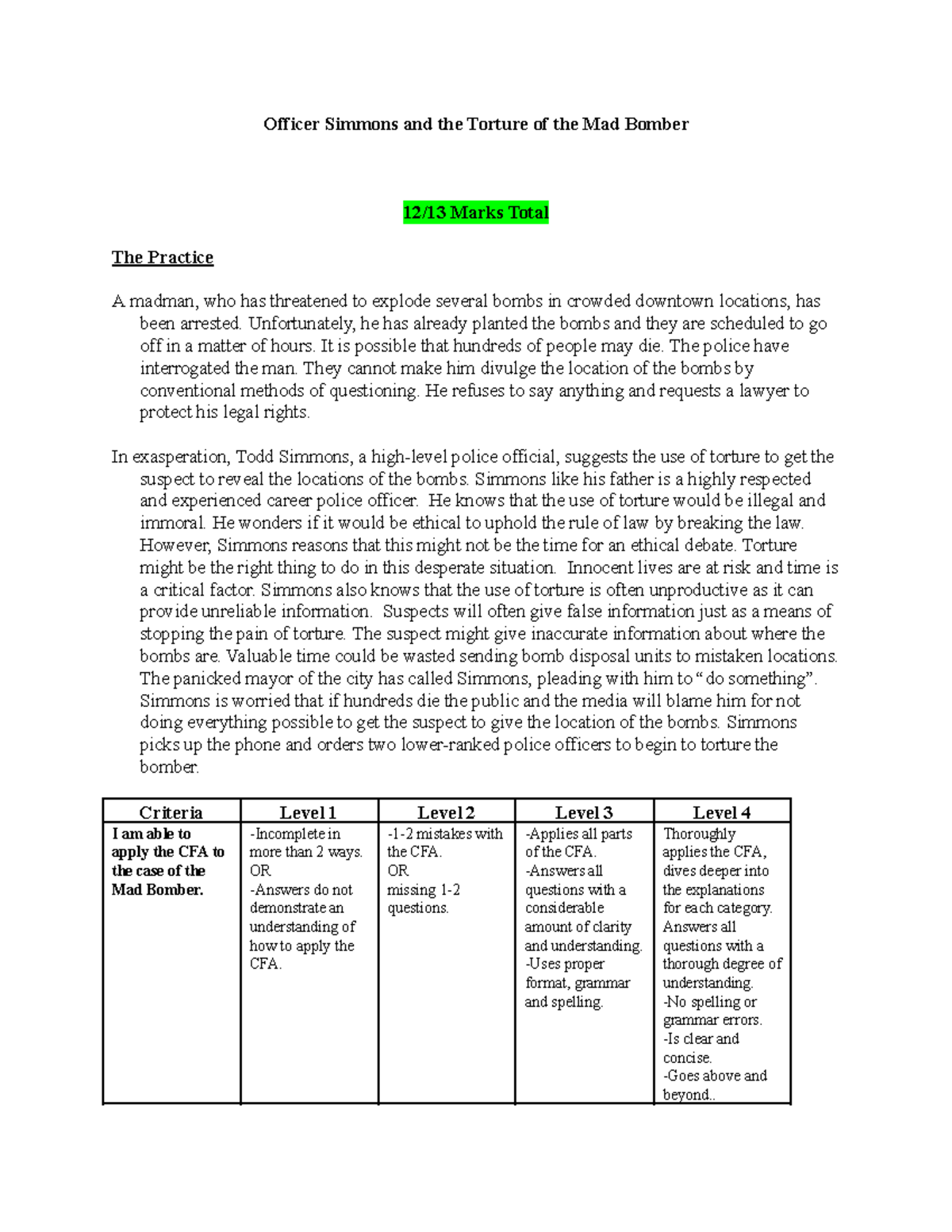 Torture of the Mad Bomber - Officer Simmons and the Torture of the Mad ...