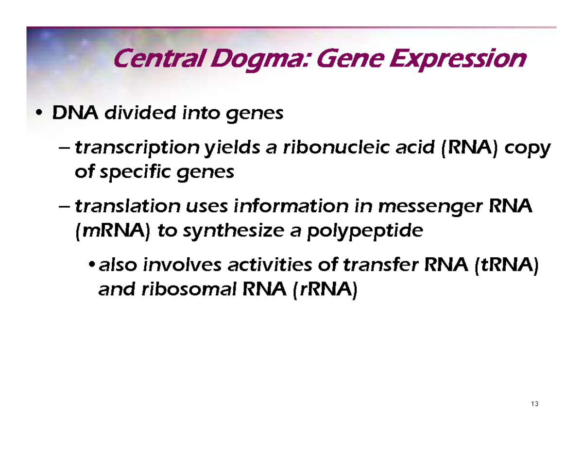 Central ogma - Olubukola Oluranti Babalola - Central Dogma: Gene ...