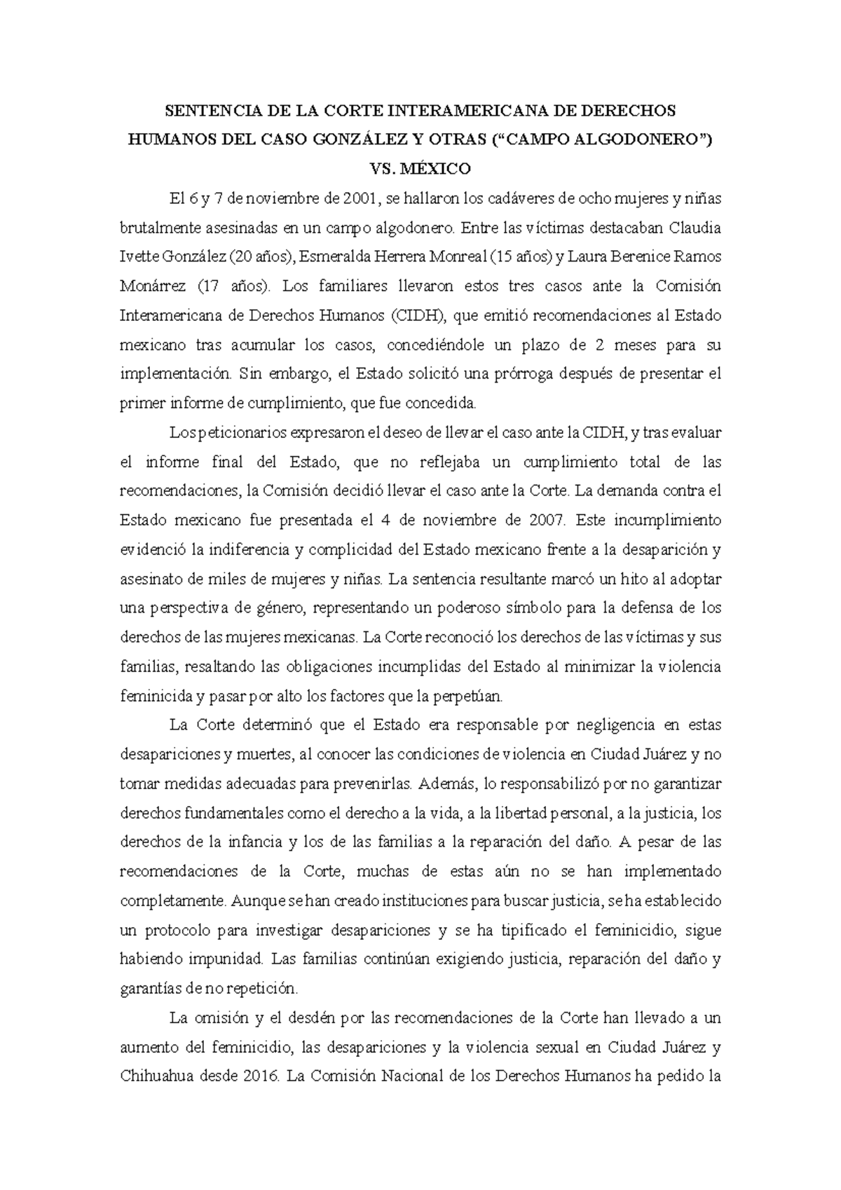 201098 Actividad B4 - SENTENCIA DE LA CORTE INTERAMERICANA DE DERECHOS ...